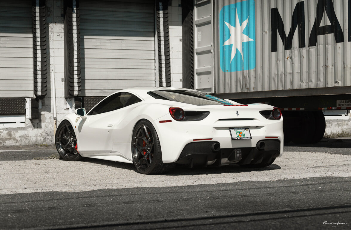 White Ferrari 488 GTB - Brixton Forged™