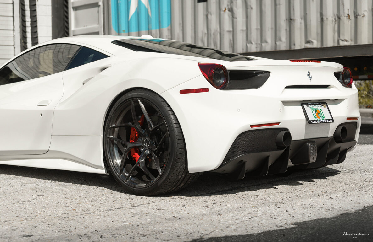 White Ferrari 488 GTB - Brixton Forged™