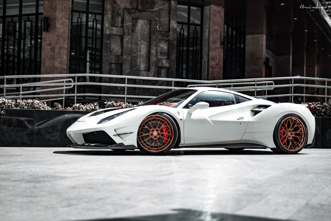 White Ferrari 488 GTB - Brixton Forged™