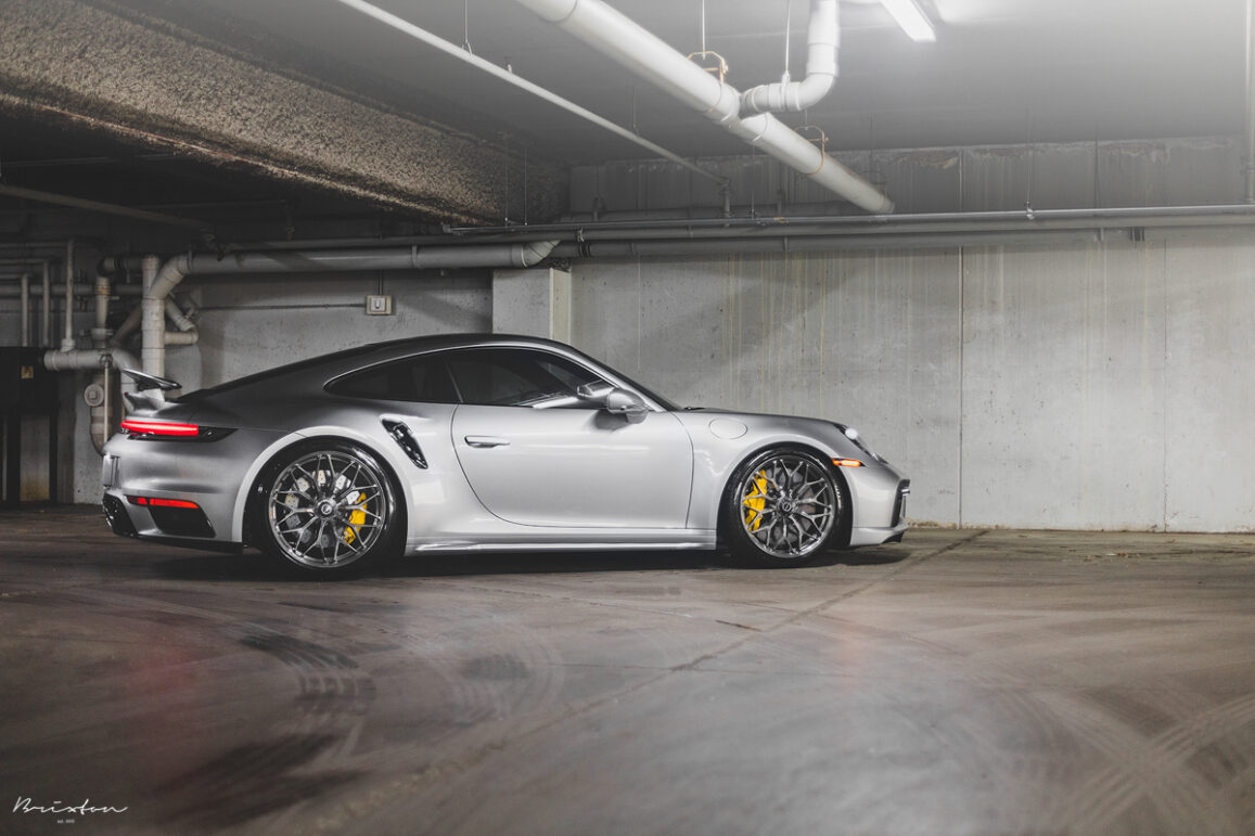 Silver Porsche 992 Turbo S - Brixton Forged™