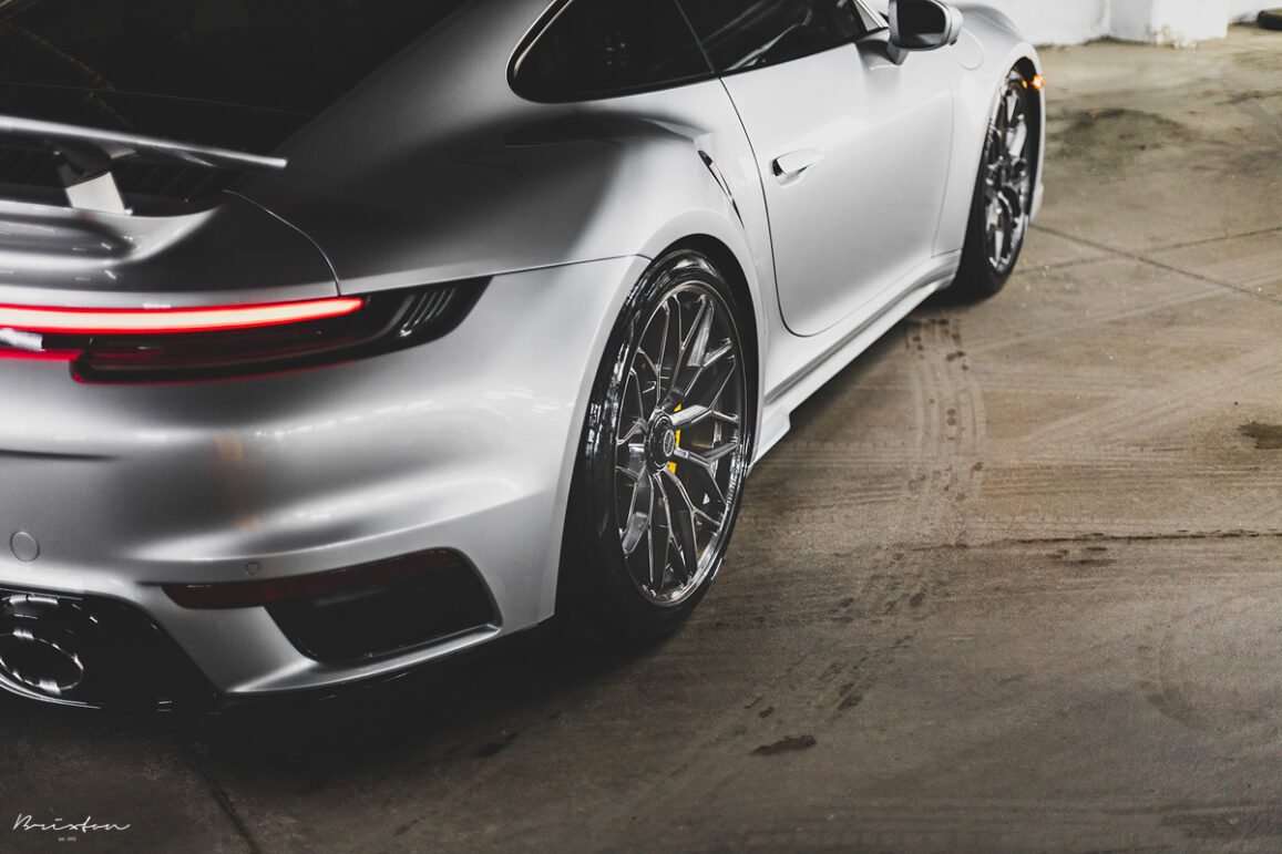 Silver Porsche 992 Turbo S - Brixton Forged™