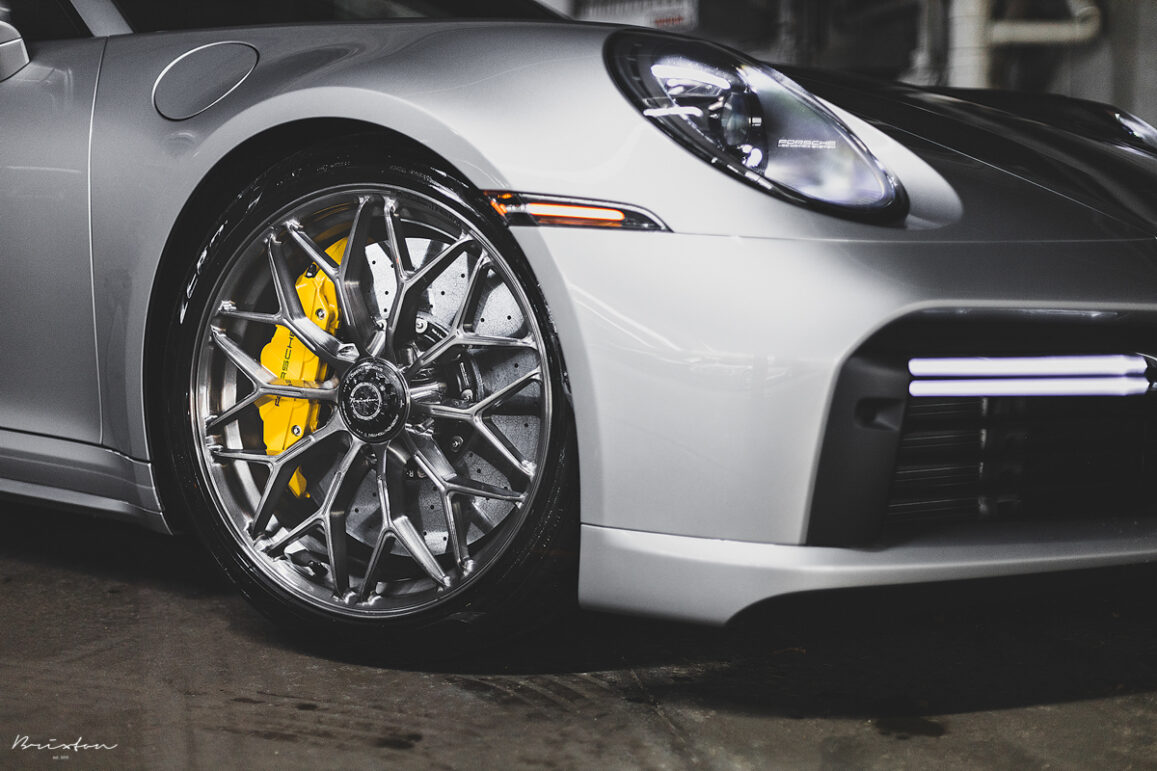 Silver Porsche 992 Turbo S - Brixton Forged™