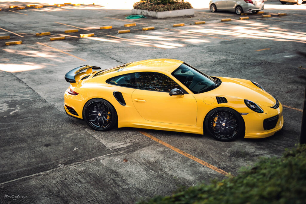 Yellow Porsche 991 Turbo S - Brixton Forged™