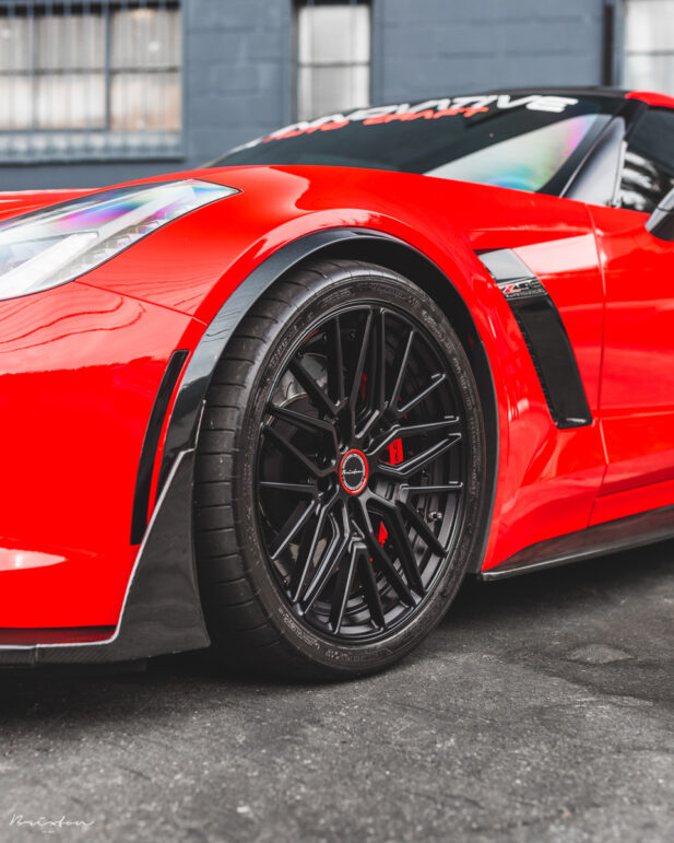 Red Chevrolet Corvette C7 - Brixton Forged™