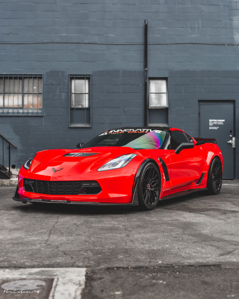 Red Chevrolet Corvette C7 - Brixton Forged™