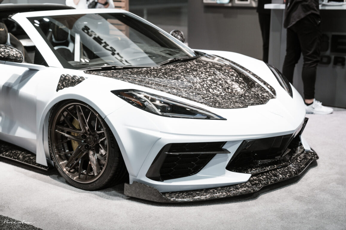 White Chevrolet Corvette C8 - Brixton Forged™