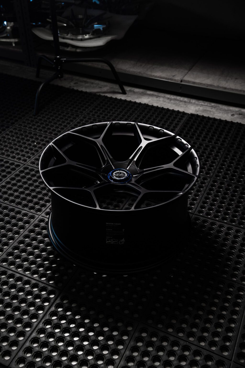 MW03 Satin Black / Blue Center cap (Wheel Images) - Brixton Forged™