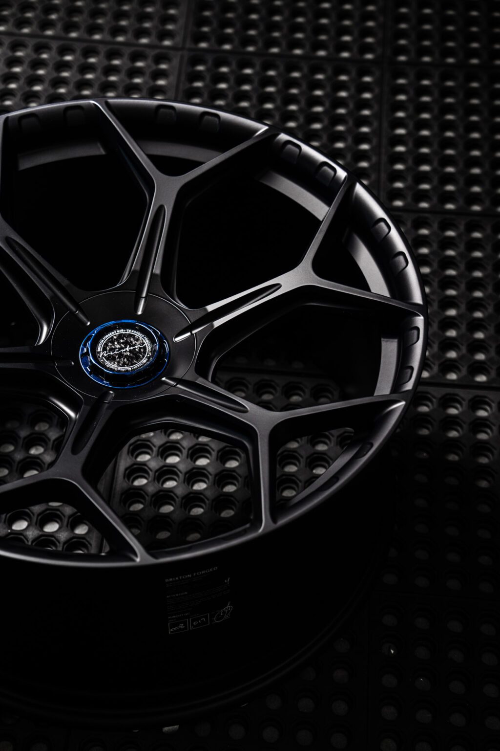 MW03 Satin Black / Blue Center cap (Wheel Images) - Brixton Forged™