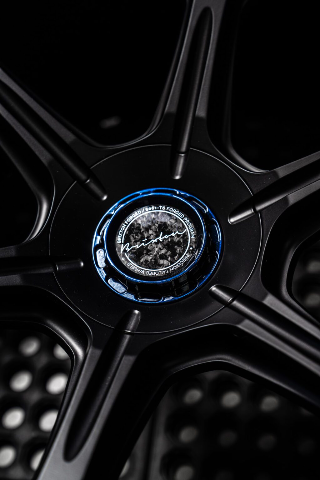 MW03 Satin Black / Blue Center cap (Wheel Images) - Brixton Forged™