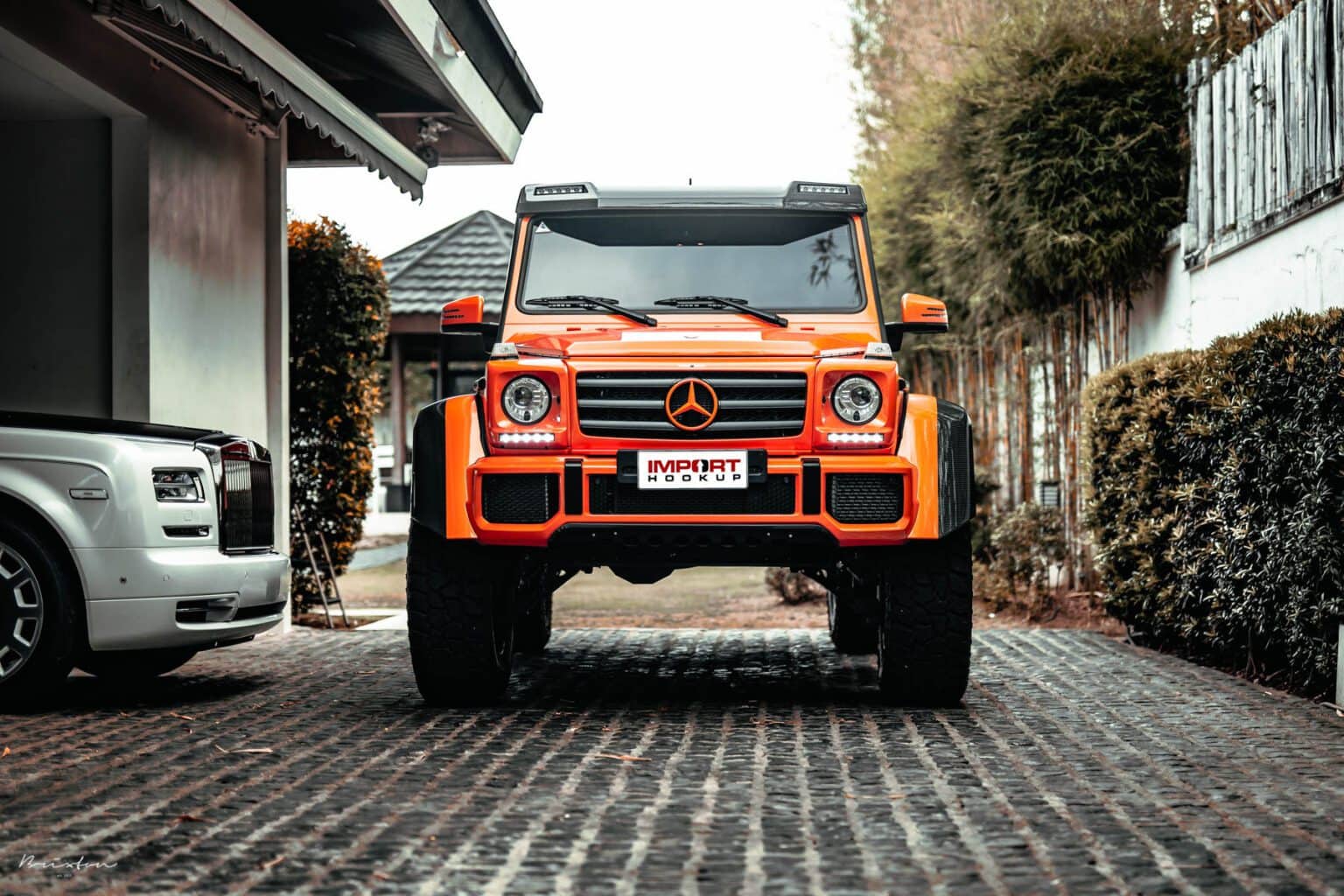 Orange Mercedes Benz G500 4x4² - Brixton Forged™