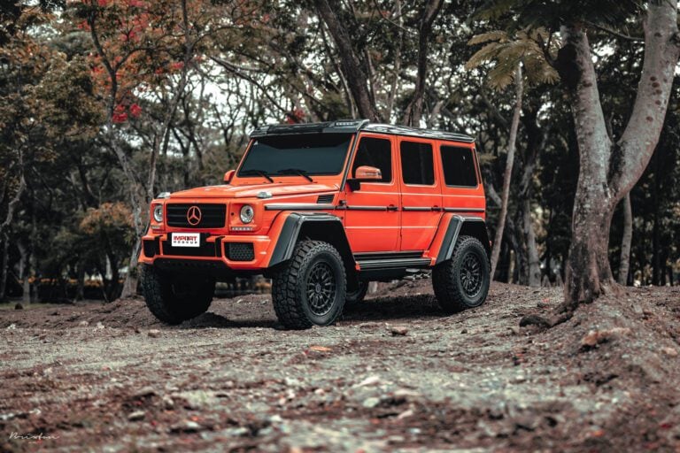 Orange Mercedes Benz G500 4x4² - Brixton Forged™