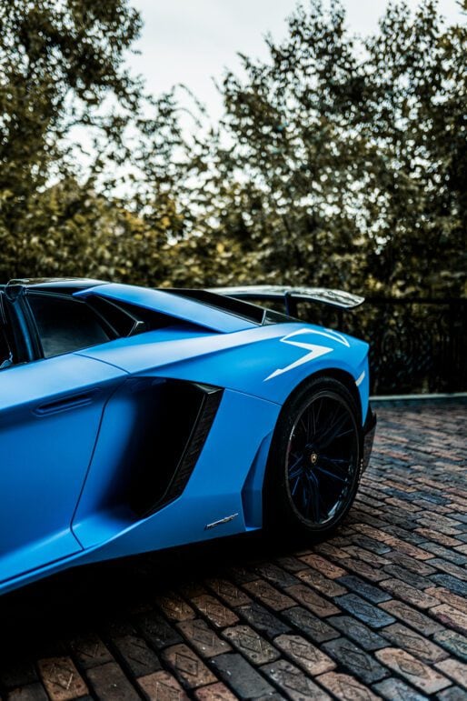 Blue Lamborghini Aventador SV Roadster - Brixton Forged™