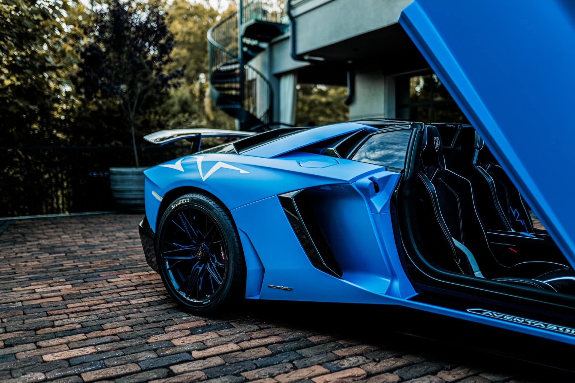Azure Blue Lamborghini Aventador